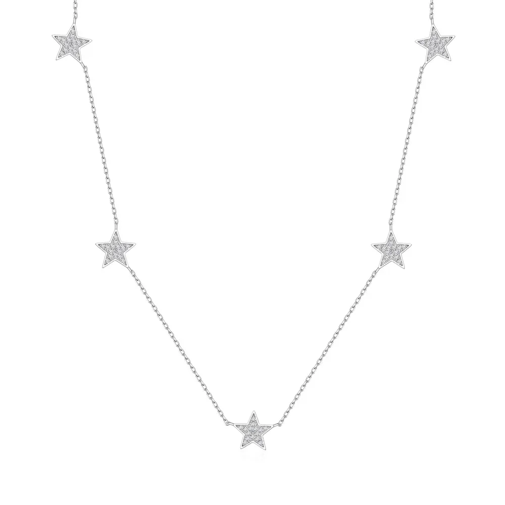 New-Sweet-and-Fresh-Five-Pointed-Star-Collar-Chain-Women-s-S925-Pure ...