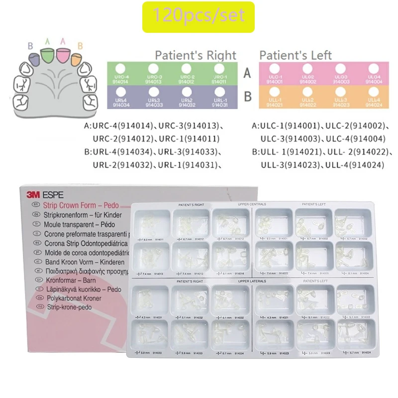120Pcs-Dental-Form-pedo-3M-ESPE-Strip-Transparent-Pre-crown-Dental ...