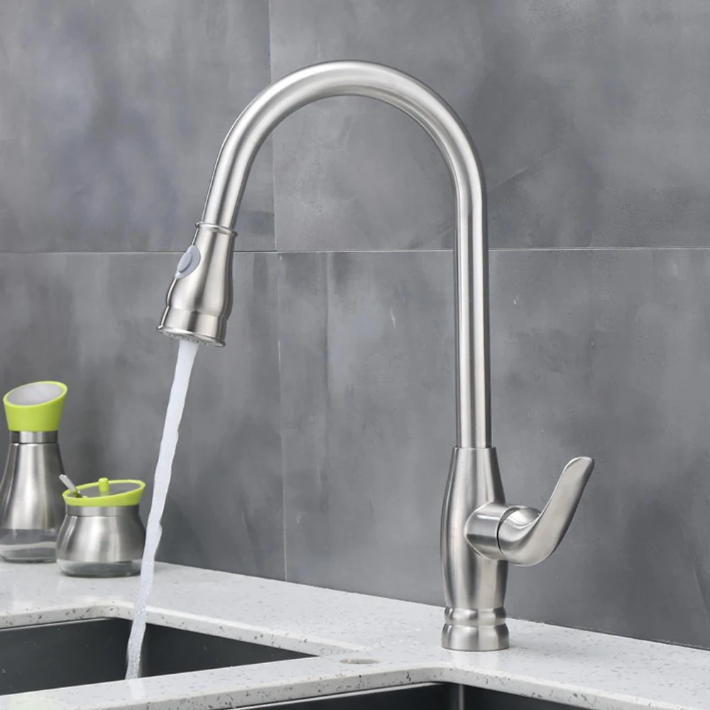 Kitchen Sink Mixer Faucets 304 Stainless Steel Body Material 360 ...