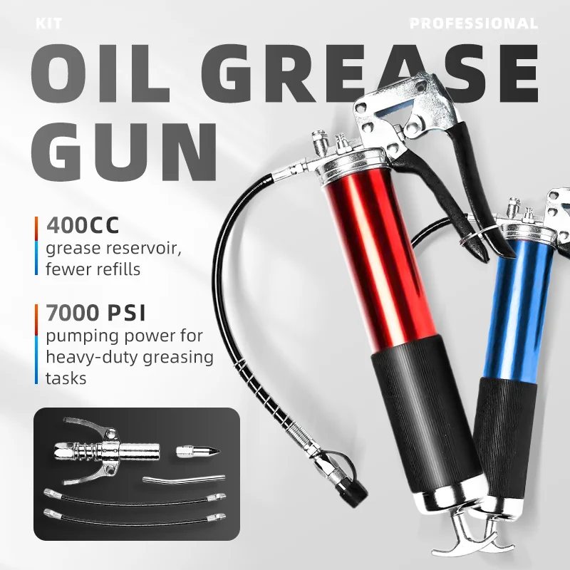 Heavy Duty Manual Grease Gun Kit 400CC With High-Pressure Pumping ...