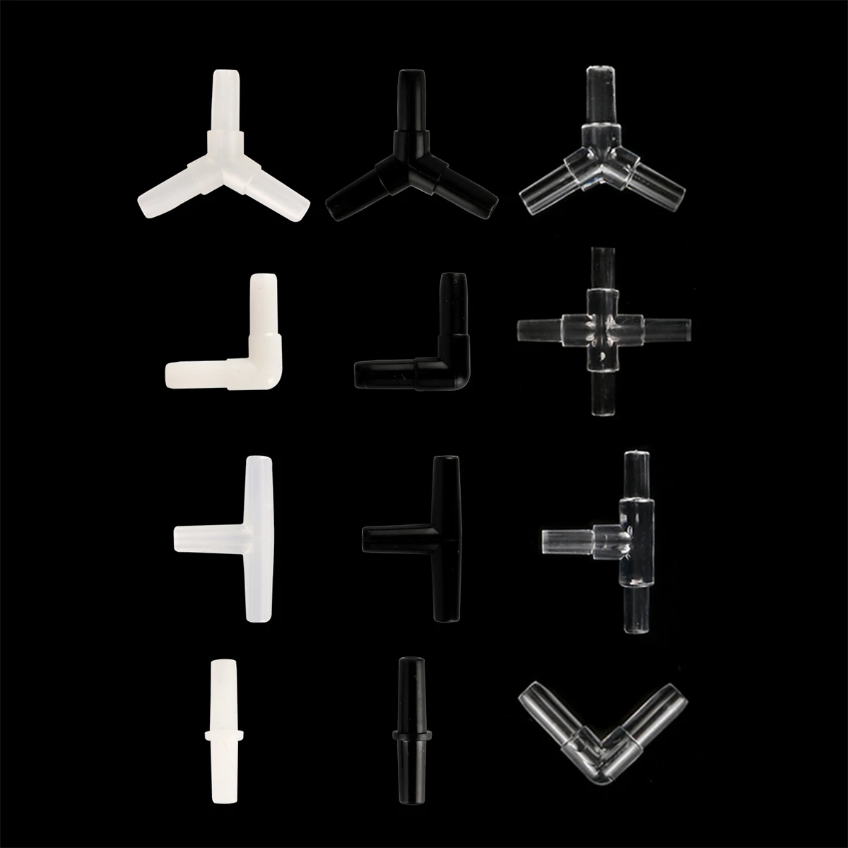 Fish Tank Oxygenation Accessories 4mm Hose Tee Straight Elbow Y-shape 3 ...