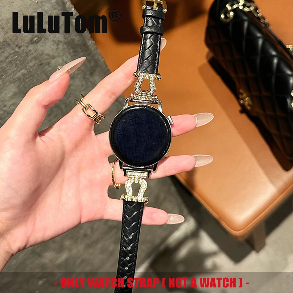 Luxury-Leather-Metal-Diamond-Strap-For-Samsung-Galaxy-Watch-6-5-Pro-4 ...