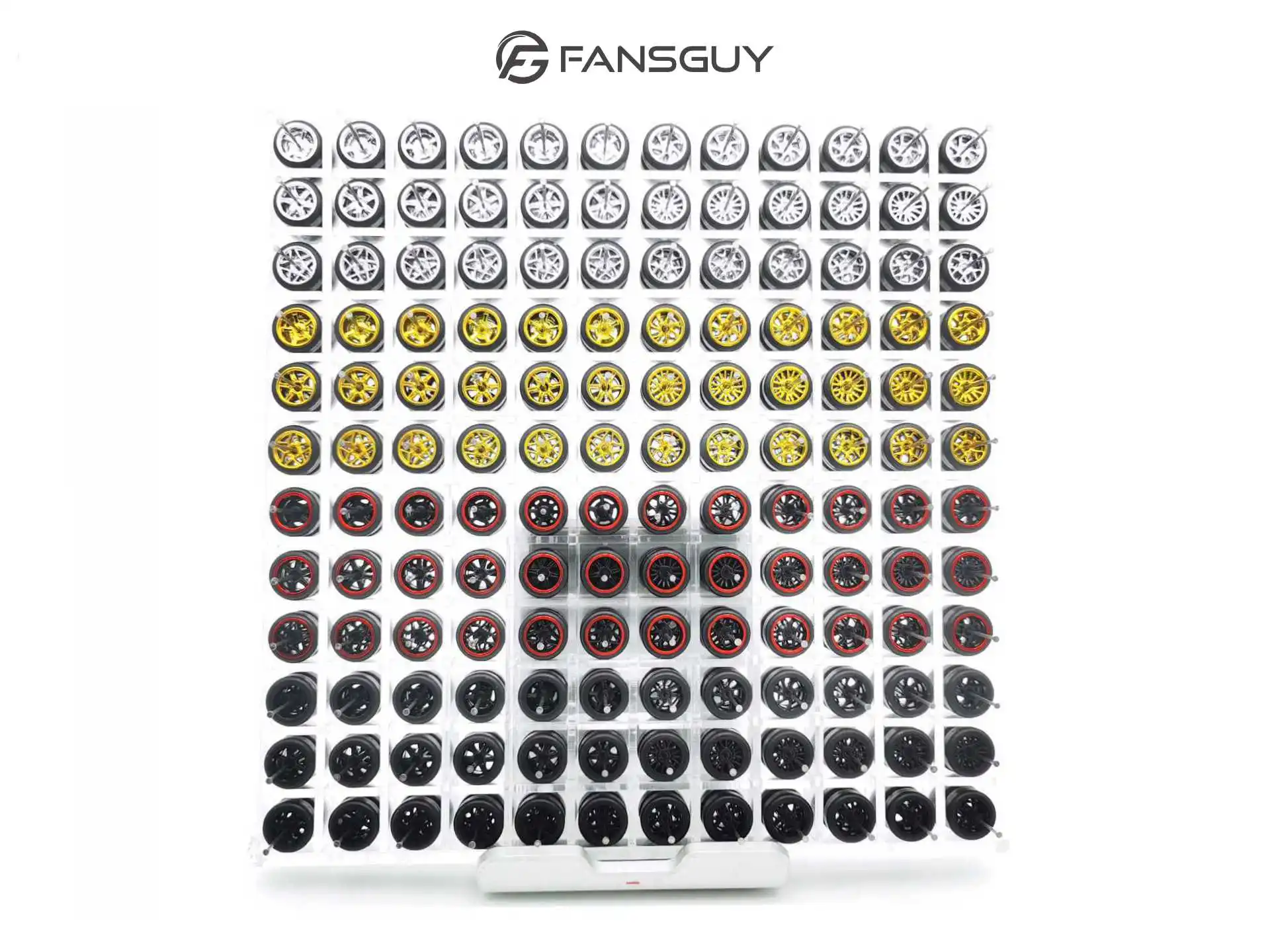 FANSGUY-11mm-1-64-Alloy-Car-Wheels-Black-White-Rubber-Tires-Mix-Match ...