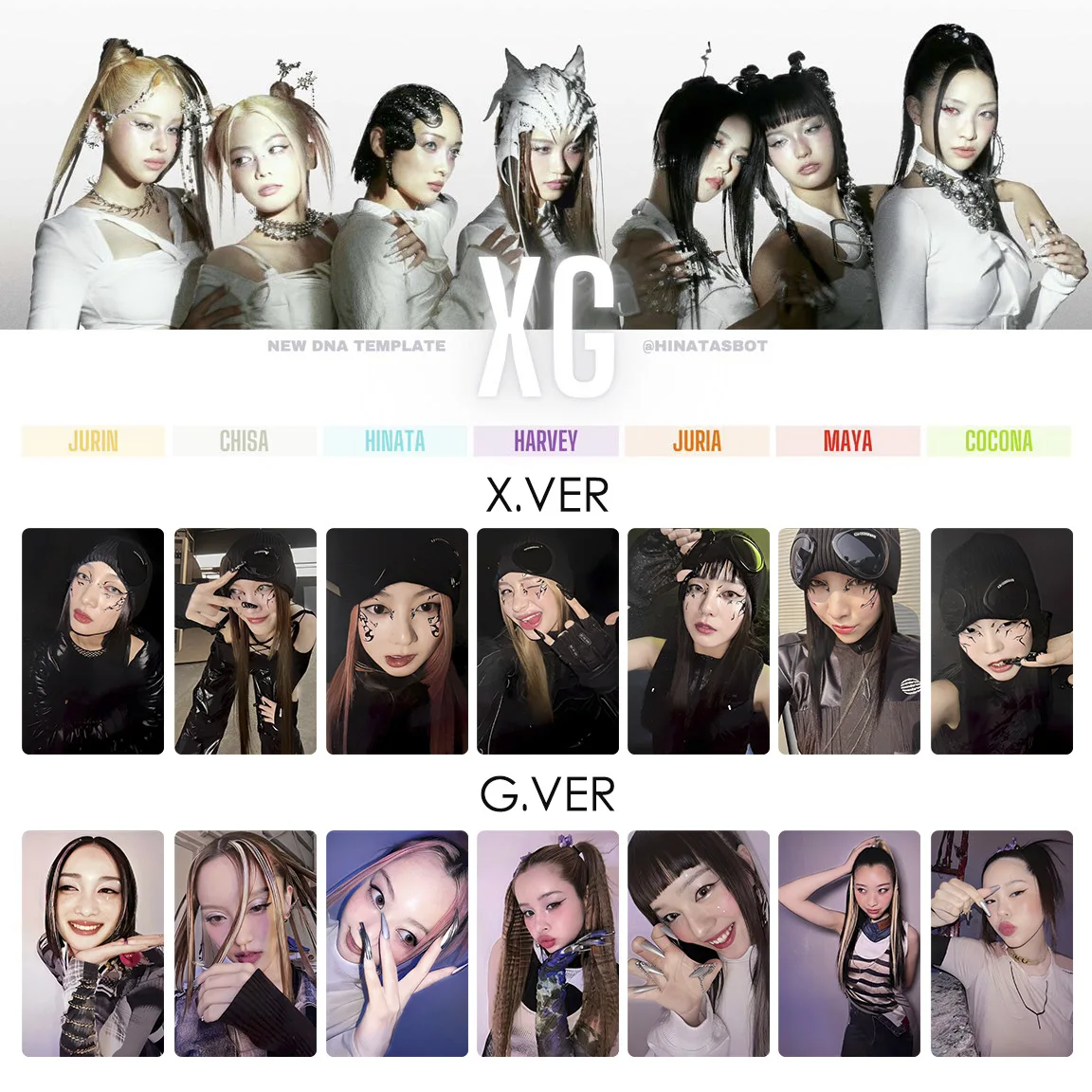 JAPAN-Group-XG-Photocards-1st-MINI-Album-NEW-DNA-LOMO-Cards-JURIN ...