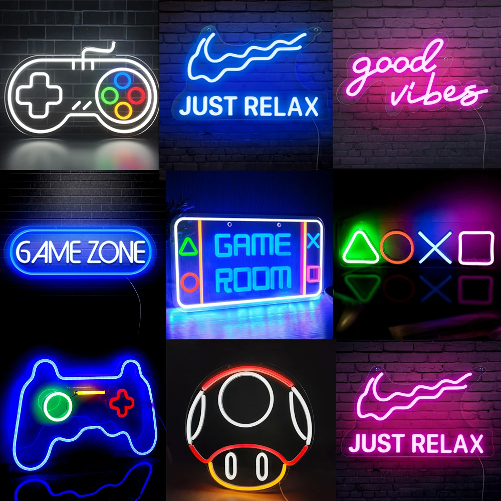 LED Gamer Room Neon Lamp Wall Decor Neon Lights For Rooms Led Night ...