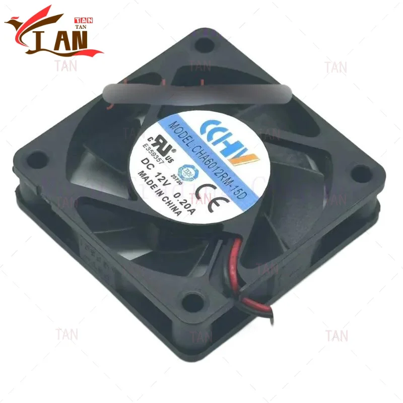 FOR CHA6012RM-15D DC 12V 0.20A 60x60x15mm 2-Wire Server Cooling Fan TAN ...