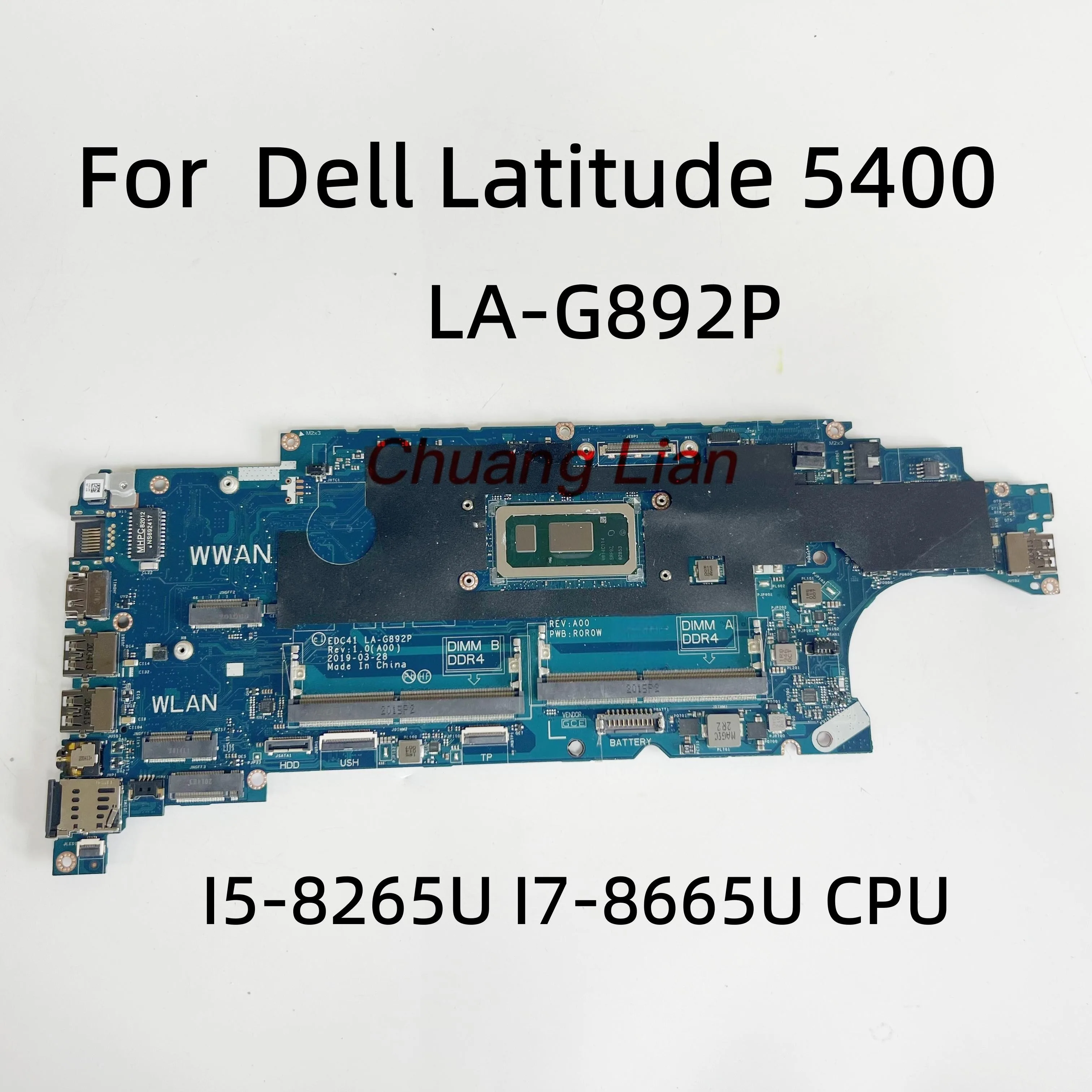 LA-G892P-For-Dell-Latitude-5400-Laptop-Motherboard-with-I5-8265U-8365U ...