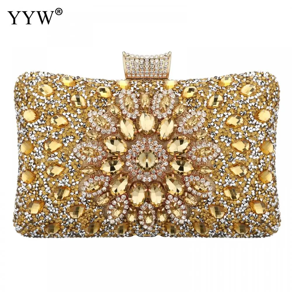 YYW-Rhinestone-Clutch-Bag-Gold-Moon-Evening-Party-Bags-Women-S-Shoulder ...