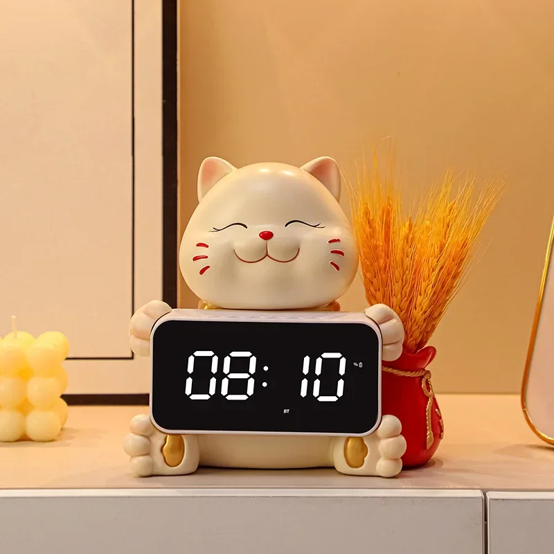 New Cute Electronic Clock, Digital Cartoon Cat Silent Desk Clock ...