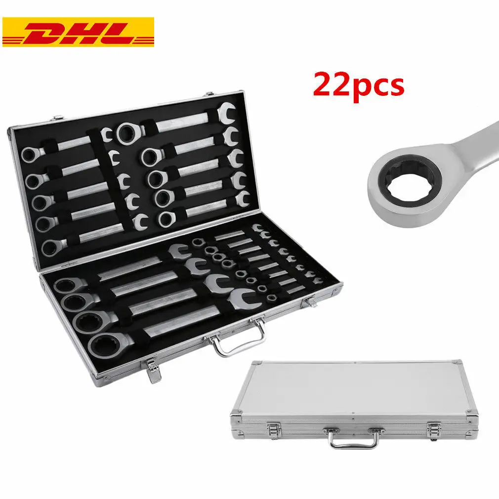 22Pcs-Tlg-Ratchet-Wrench-6-32mm-Mouth-Ring-Ratchet-Key-Set-6-32mm-Tool ...