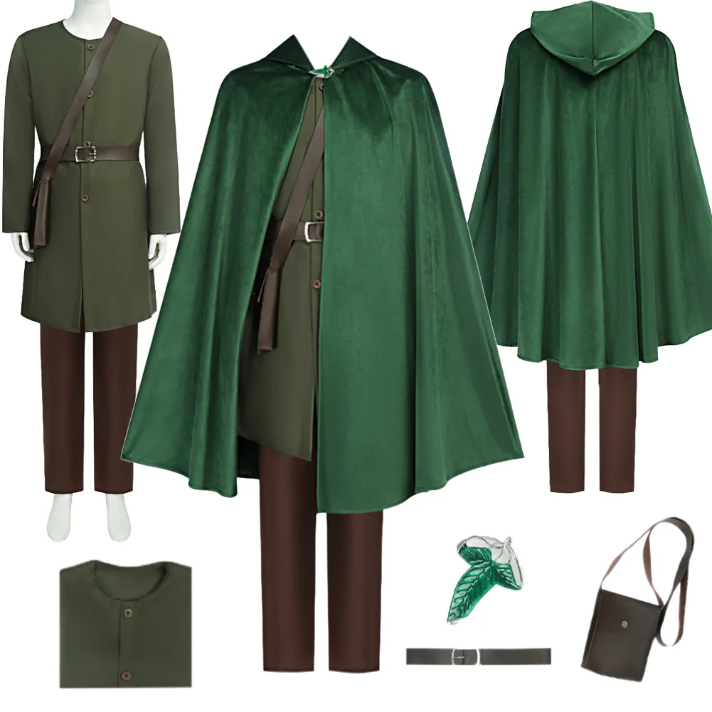 Disguise Elf Bilbo Cosplay Clothing Green Cloak Movie Movie Lorded ...