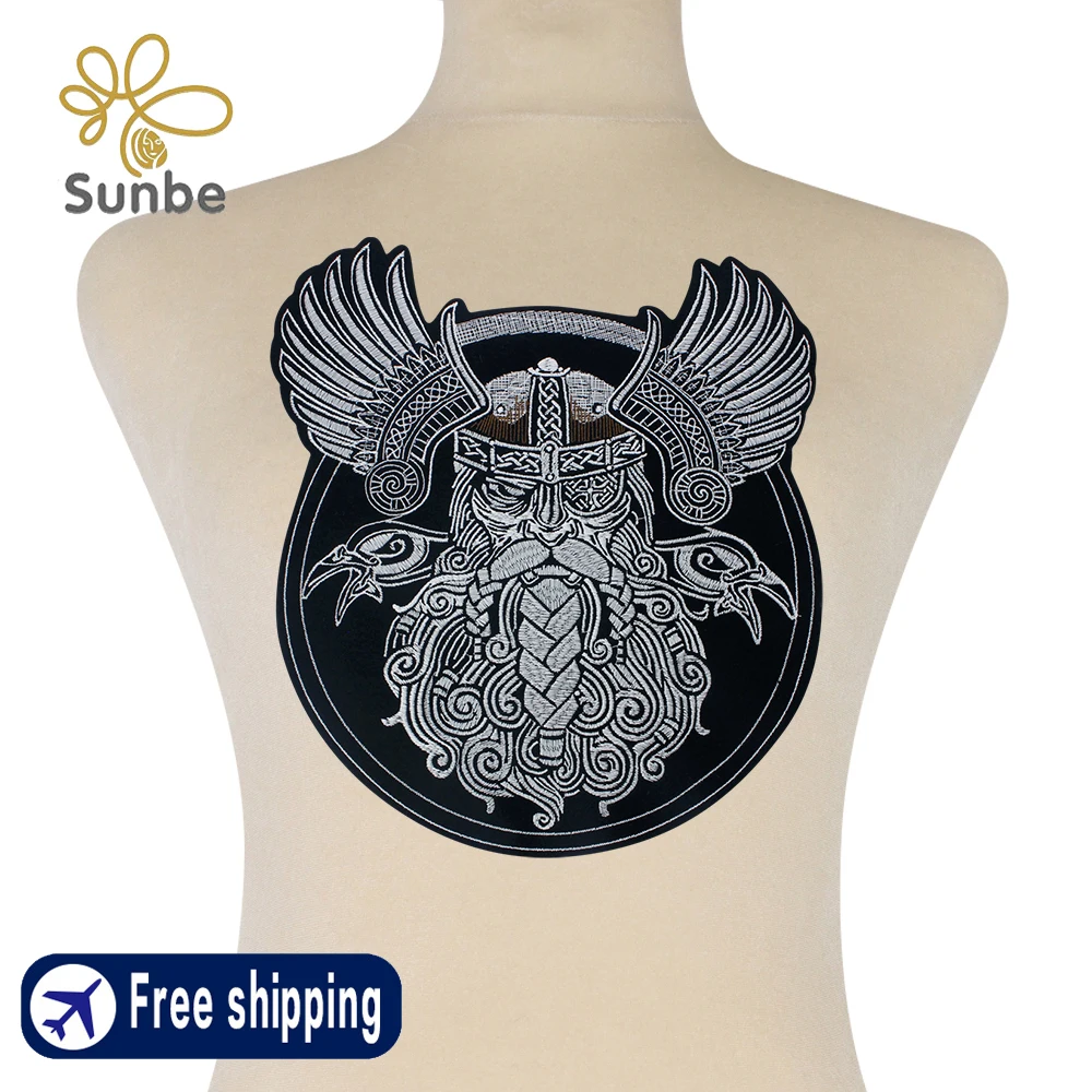 Viking portrait Clothes Patches Embroidered Diy Iron on Patches for ...