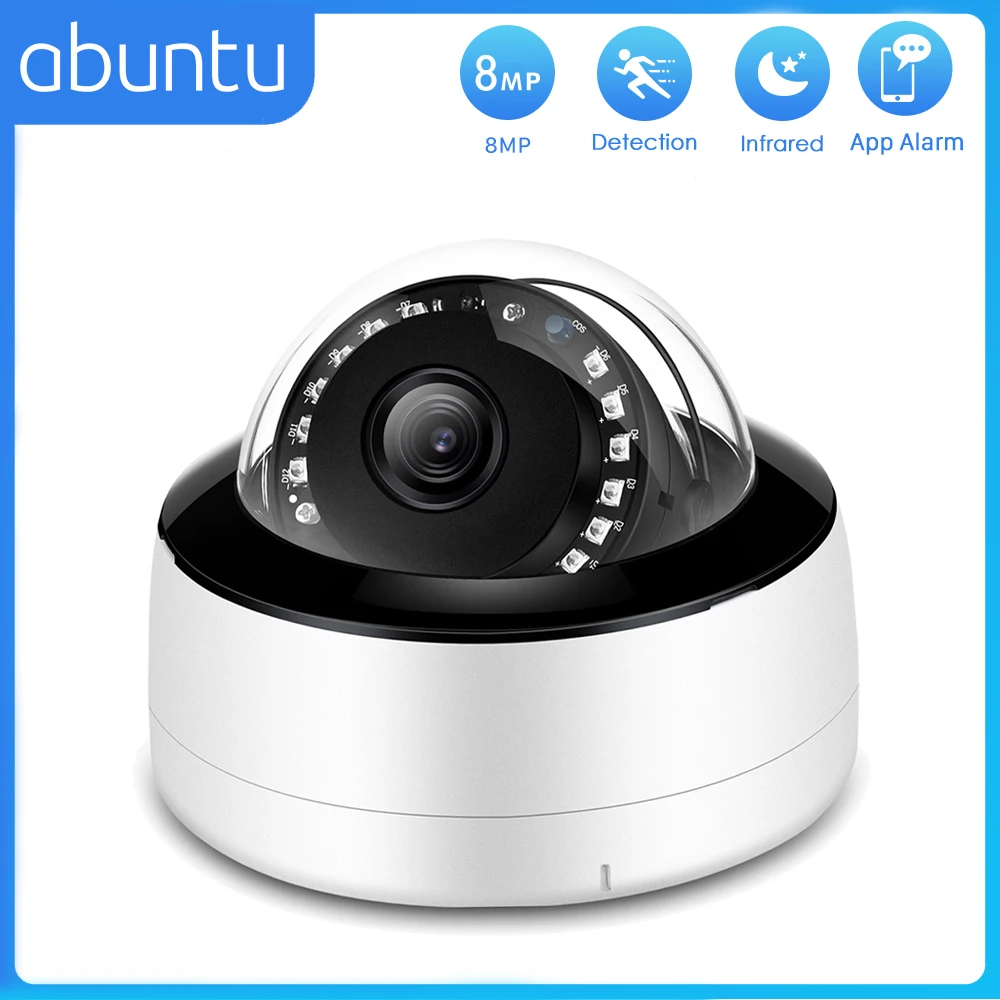 8MP-4K-Ultra-HD-POE-Camera-Dome-Outdoor-Vandal-proof-H-265-5MP-Audio-IP ...