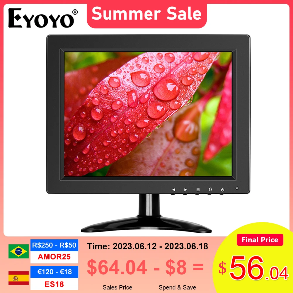 Eyoyo 10 Inch Ips Hdmi 1024x768 Cctv Security Monitor Hdmi Small Tv ...
