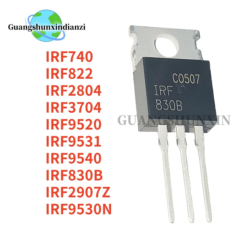 10pcs NEW IRF9540 IRF740 IRF2804 IRF2907Z IRF822 IRF3704 IRF9531 ...