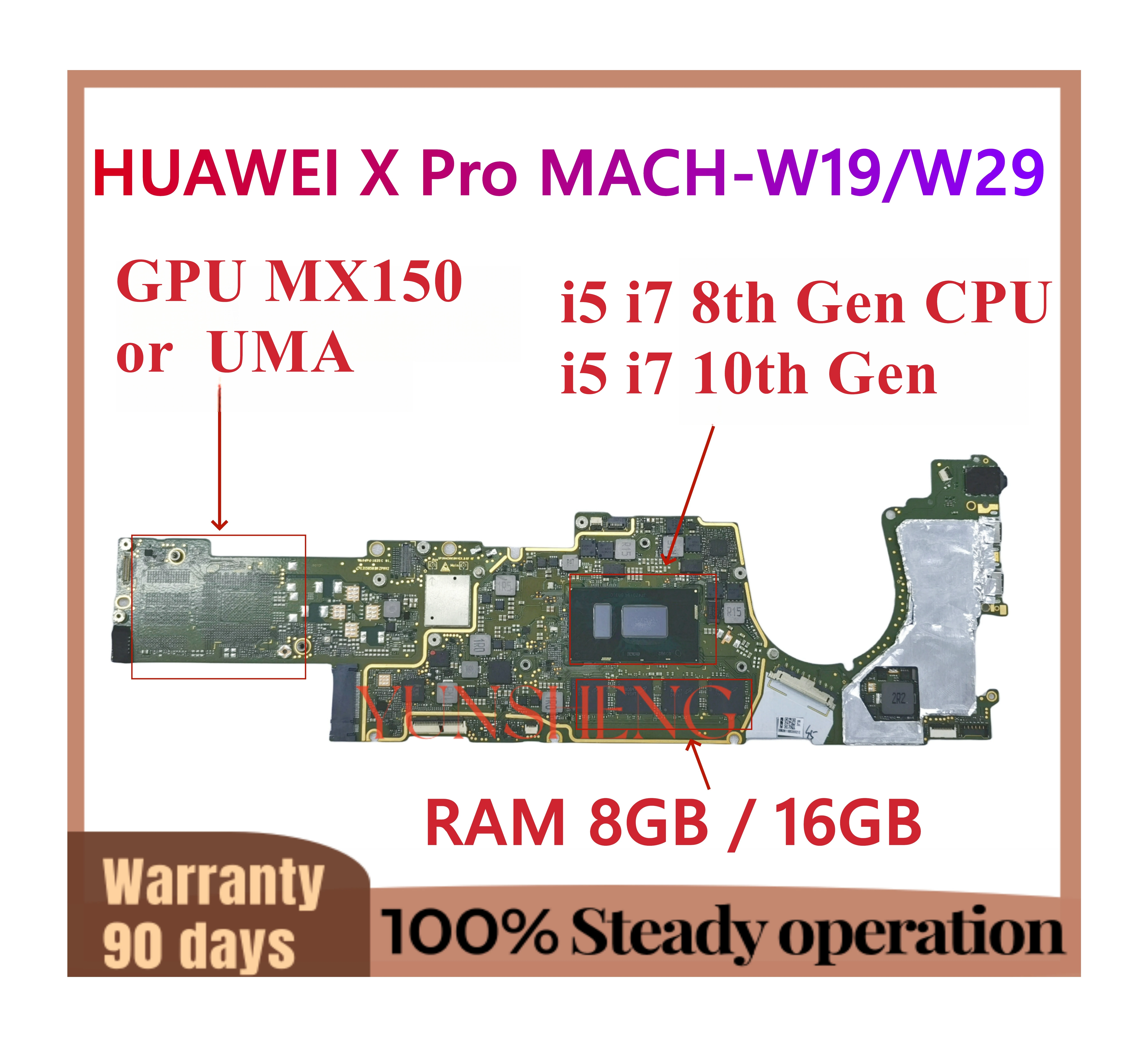 FOR Huawei MateBook Xpro Laptop motherboard Mach-W19 MACH-W29 MACHCR ...