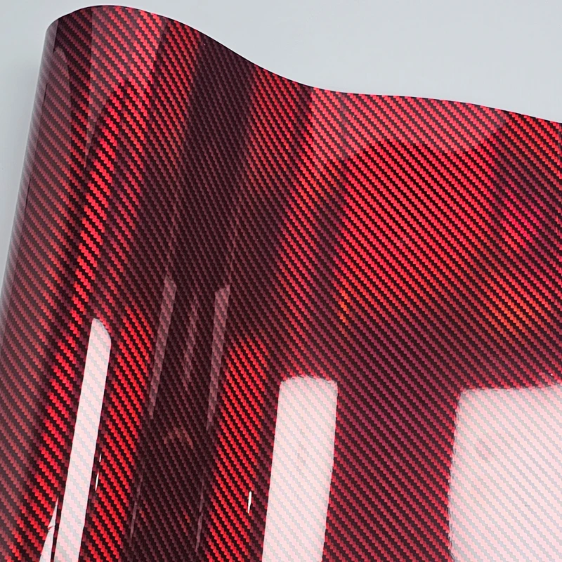 High-Glossy-red-Rainbow-5D-Carbon-Fiber-Wrapping-Vinyl-Film-Car-Decal ...