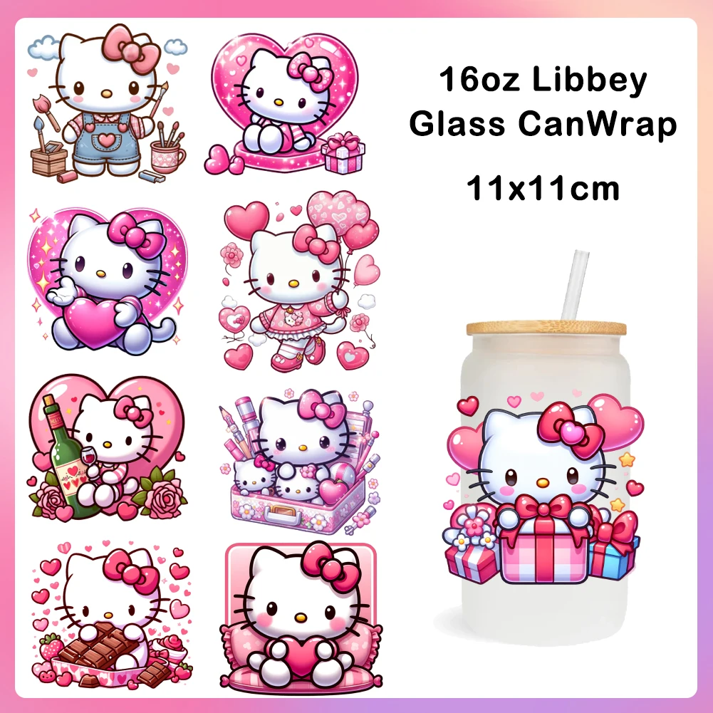 Pink-cute-Sanrio-Hello-Kitty-For-Libbey-16oz-Can-Glass-3D-Waterproof-UV ...
