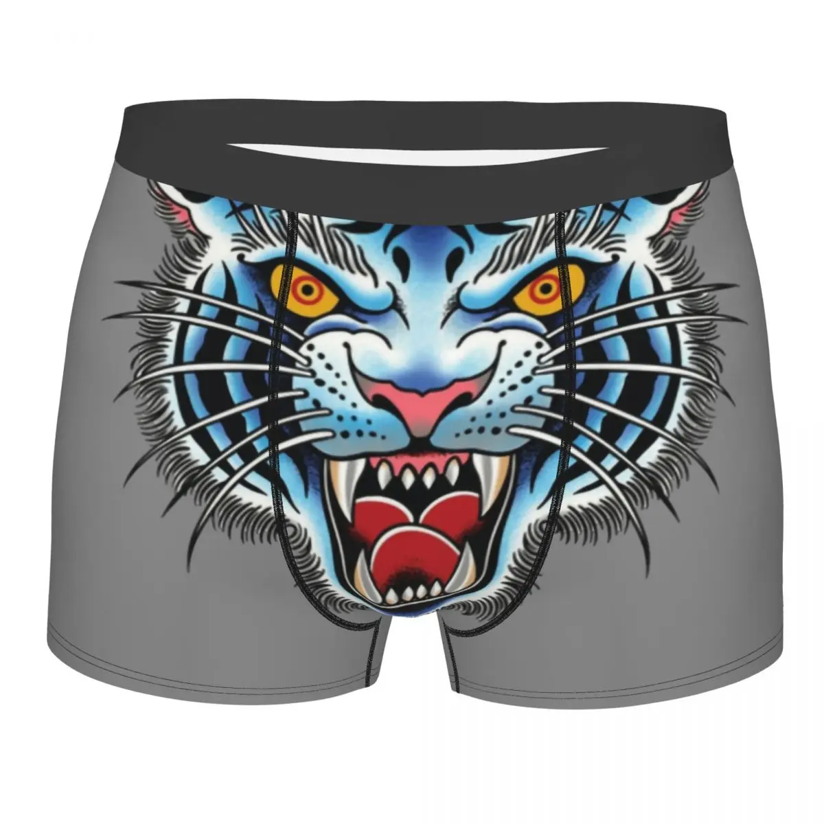 Gothic-Traditional-Tattoo-Tiger-Head-Boxer-Shorts-For-Homme-3D-Printed ...