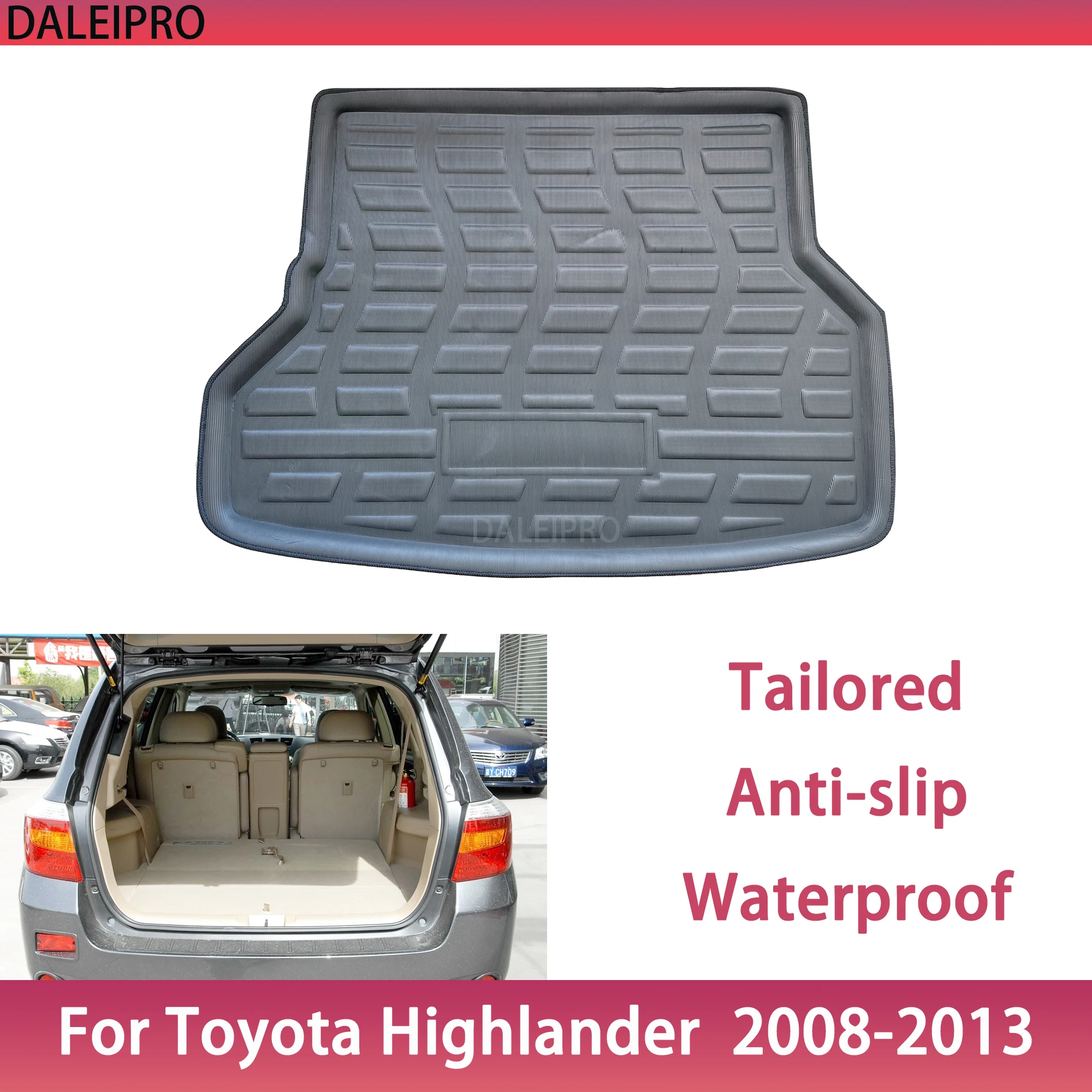 Car Rear Trunk Mat For Toyota Highlander Kluger 2008 2009 2010 2011 2012 2013 Cargo Liner Boot Floor Tray Carpet 3D Protector AliExpress