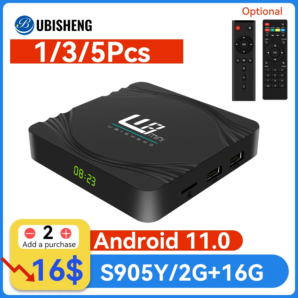 Ubisheng Tv Box U8 Smart Tv Set Top Box Amlogic Quad Core Cpu 2g 16g H.265 Decode 4k Ultra Hdr10 ...