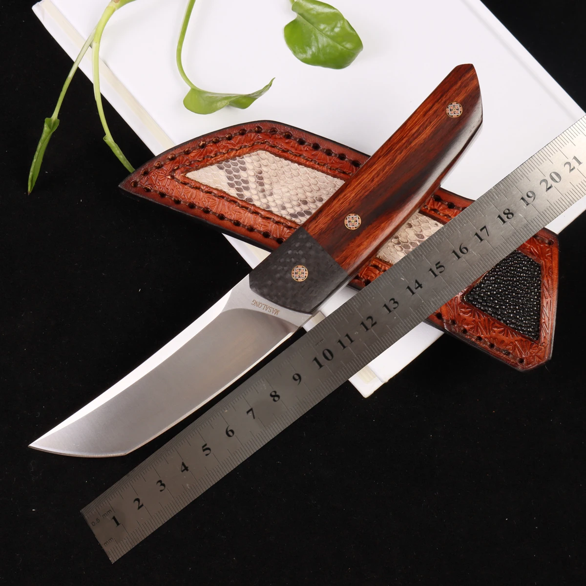 MASALONG-kni201-fixed-straight-knife-D2-keel-strength-steel-desert ...