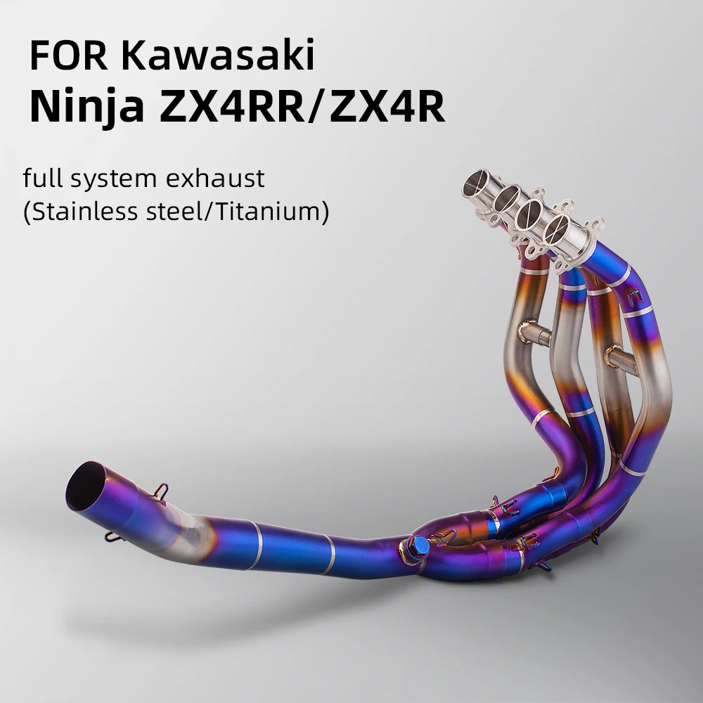 For Kawasaki ZX4RR ZX4R System Escape Slip On Front Tube Link Pipe ...
