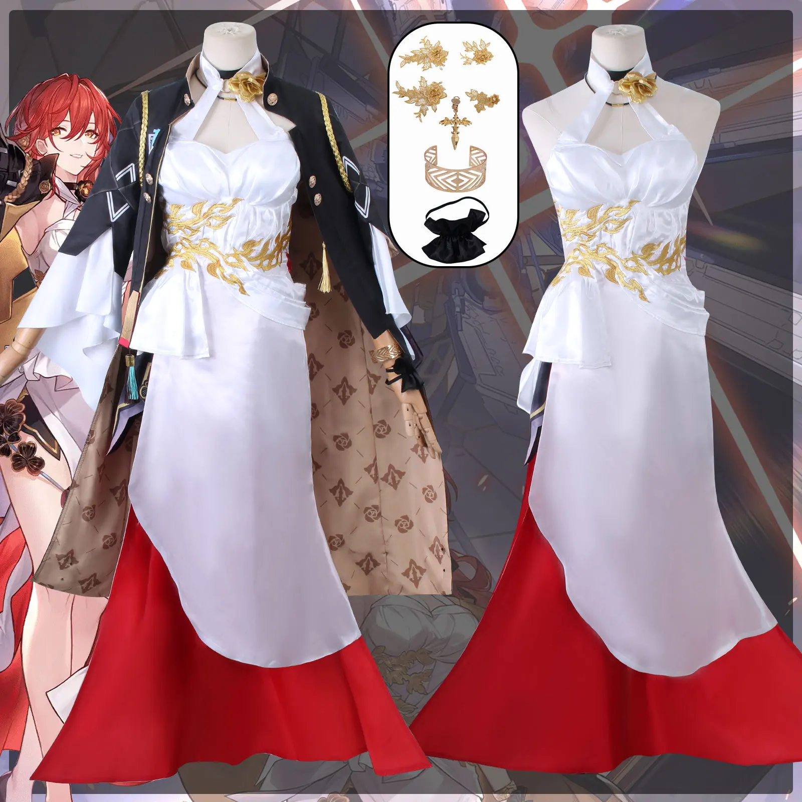 Himeko-Cosplay-Honkai-Star-Rail-Himeko-Costumes-Women-Wig-Accessories ...