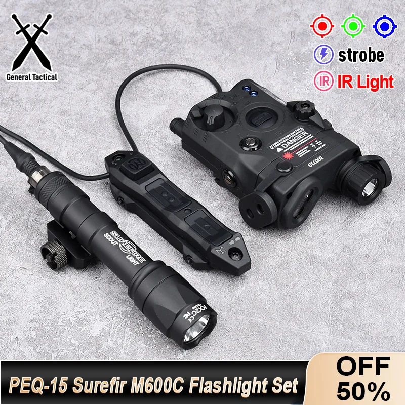 Tactical-PEQ-15-Surefir-M600C-Flashlight-Dual-Function-Switch-Set-Red ...
