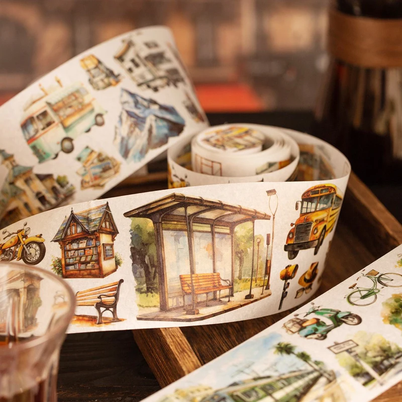 Mr-Paper-6-style-1-Roll-pack-washi-paper-material-tape-sticker-Vintage ...