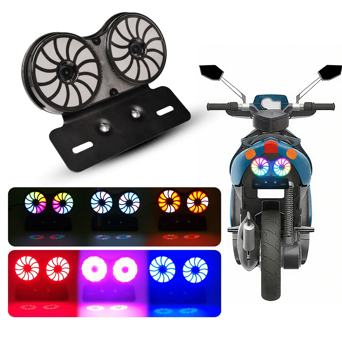 1Piece P2MAX Colorful Motorcycle Tail Rear Stop and Turn Signals Lights ...