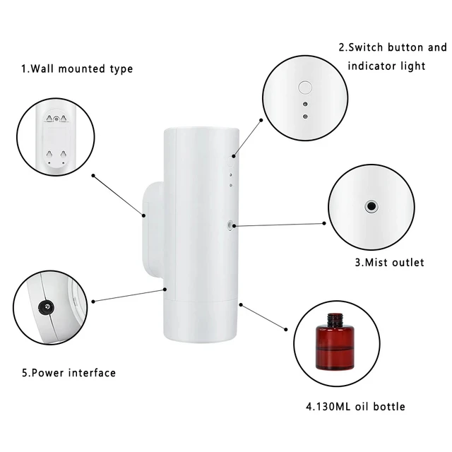 Essential Oil Diffuser Wall Mounted Smart Aroma Diffuser Bluetooth ...