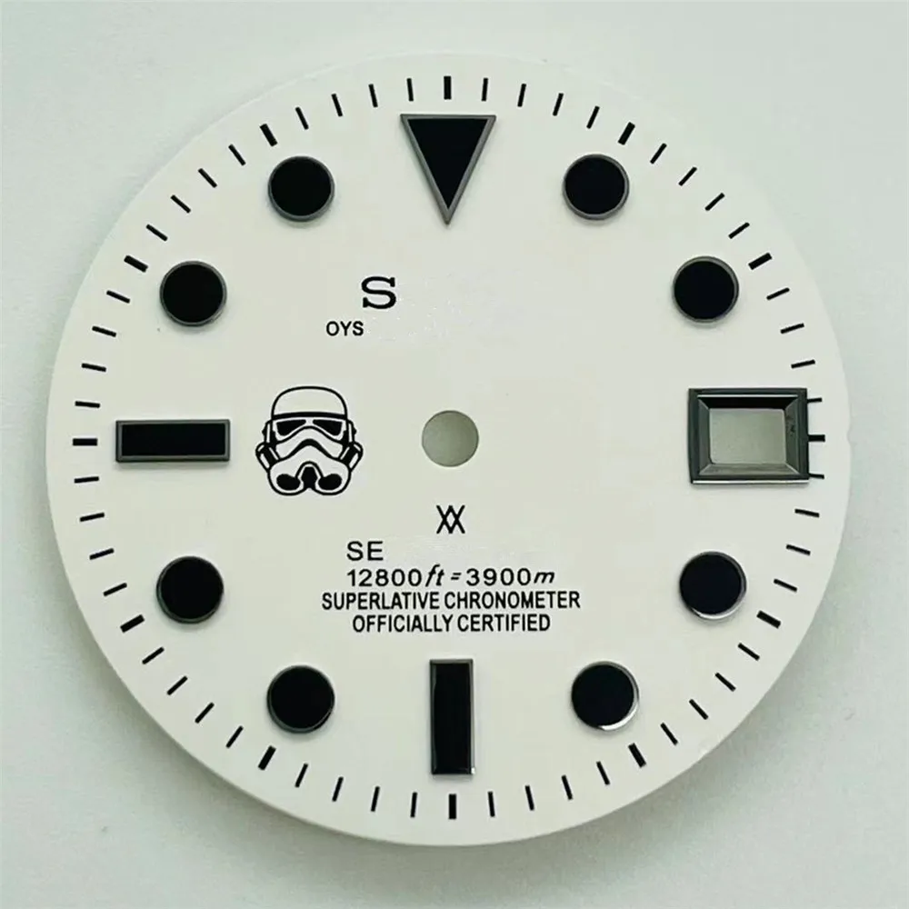 28.5mm Dial Mop Nh35 Dial Non Luminous White Dial with S Logo for NH35 ...