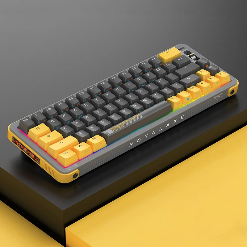 ROYAL AXE Y68 Keyboard Gaming Mechanical Keyboard hot swappable PCB RGB ...