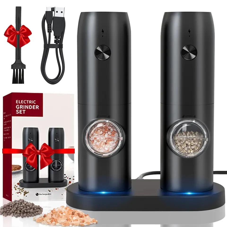 Automatic Pepper Grinder Salt And Pepper Grinder USB Rechargeable ...