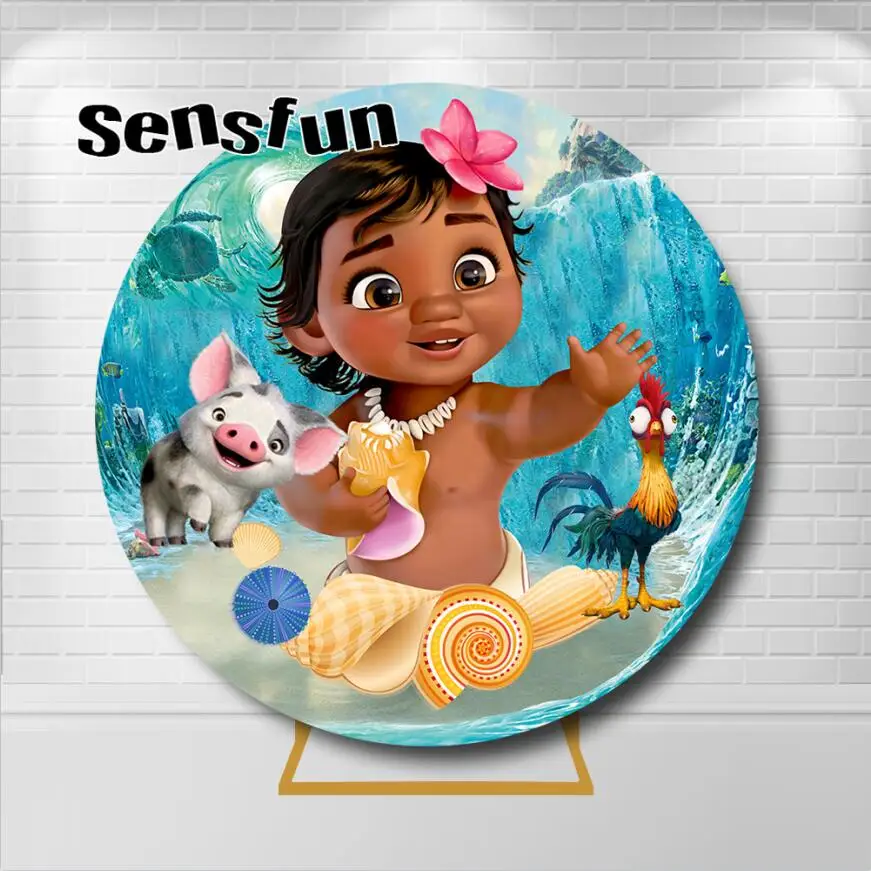 Baby-Moana-Round-Backdrop-Waialiki-Maui-Sea-Little-Girls-Birthday-Party ...