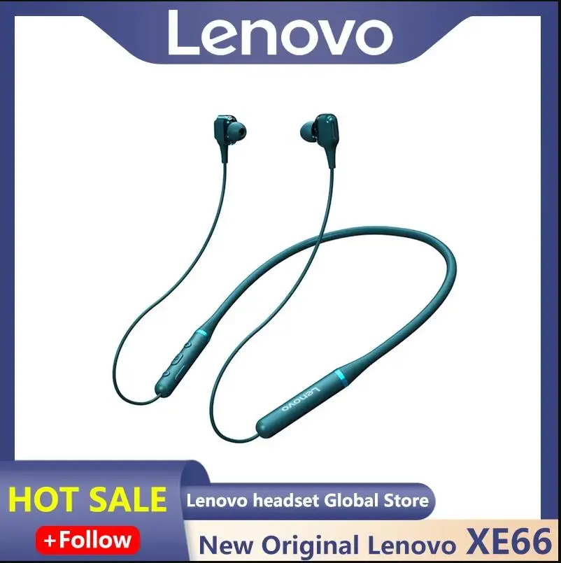 Lenovo auriculares inalámbricos XE66 originales, cascos deportivos con Bluetooth, banda para el ...