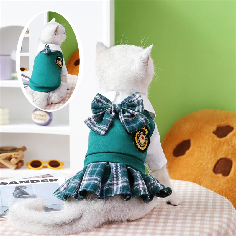 College Style Uniform Dress Pet Dog Cat Costume Cute Bow Tie for Dogs ...