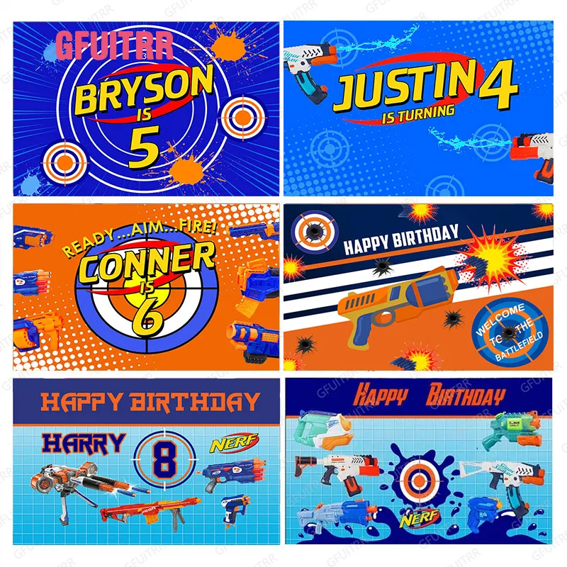 GFUITRR-Nerf-Gun-Photography-Backgrounds-Boys-Birthday-Photo-Backdrops ...