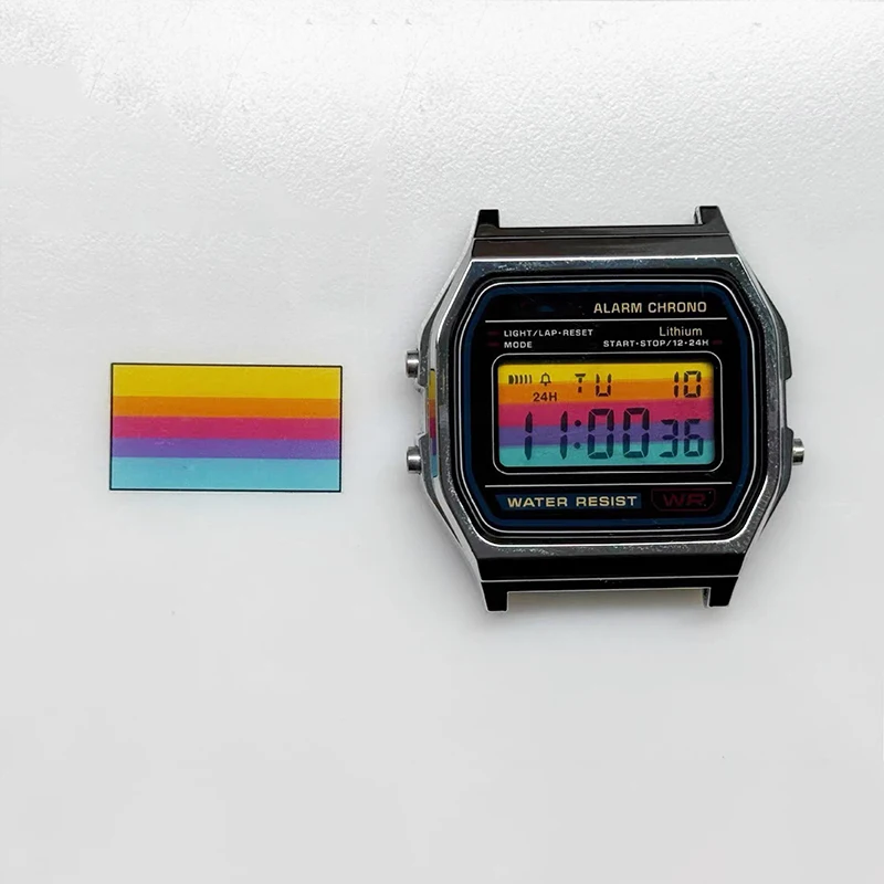 A158 A159 F-91W screen color changing sticker for Casio 593 F-91W DIY ...