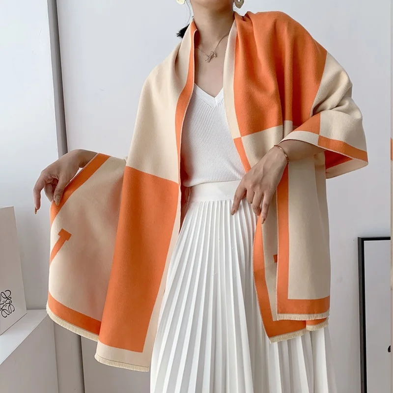 Luxury Brand Winter Cashmere Scarf Women 65x185cm Female Warm Pashmina ...