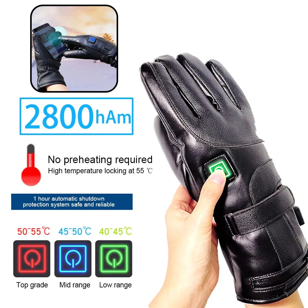 Waterproof Heated Rechargeable Gloves Electric Heated Gloves Thermal ...