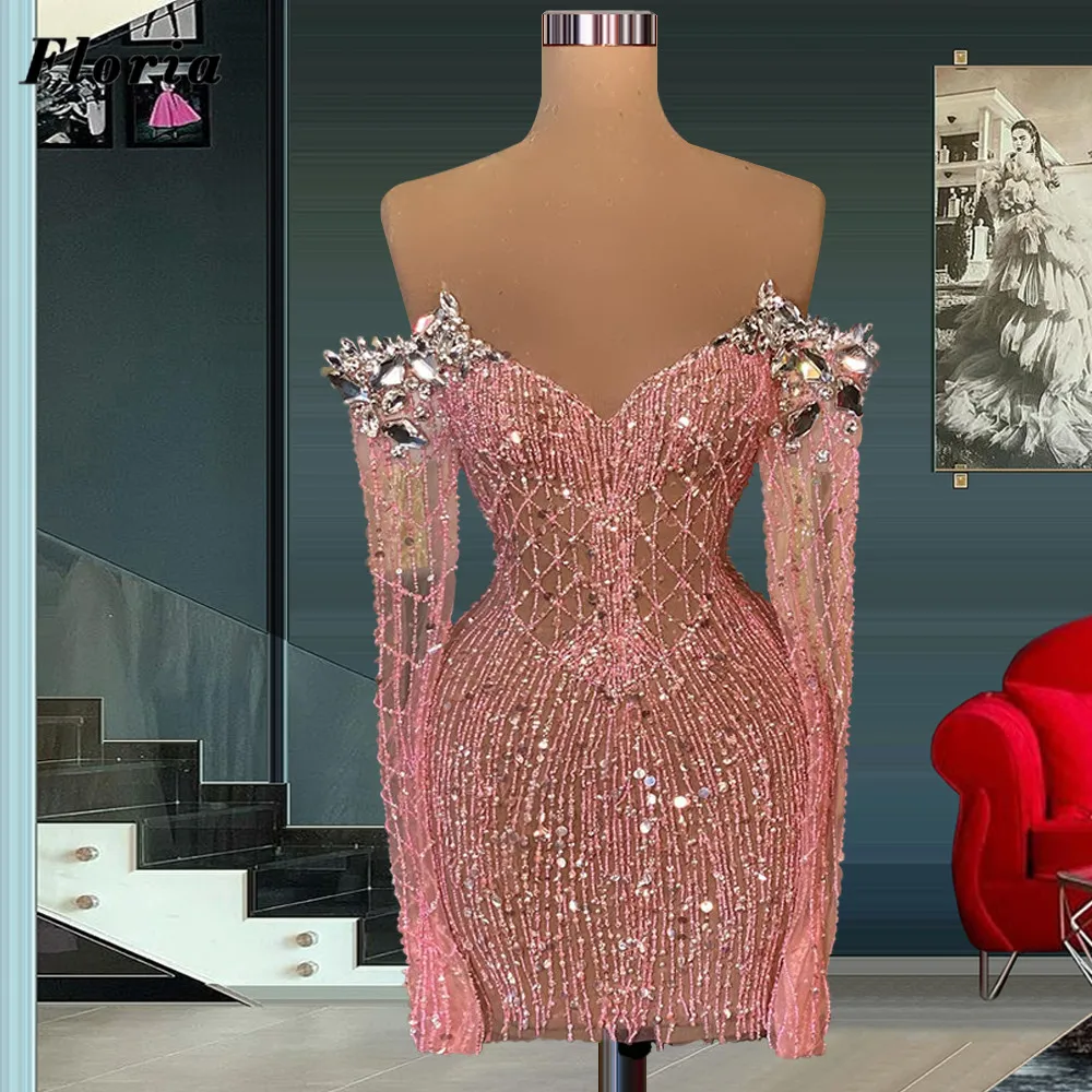 4-Designs-Luxury-Beading-Crystals-Homecoming-Dresses-Custom-Made-Girls ...
