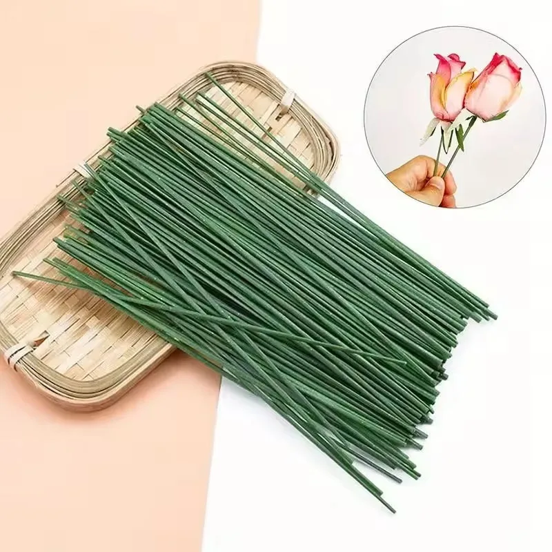 100pcs Plastic-clad Iron Flower Stem For Artificial Hydrangea Rose ...