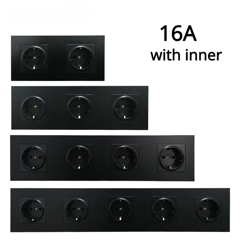 EU-Wall-Sockets-16A-220V-Plastic-Glass-Panel-2-3-4-5-Gang-Conjoined-2 ...