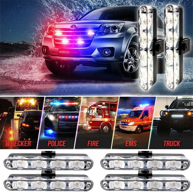 Car-Front-Grille-Emergency-Strobe-Lights-LED-Warning-Light-Auto-Police ...
