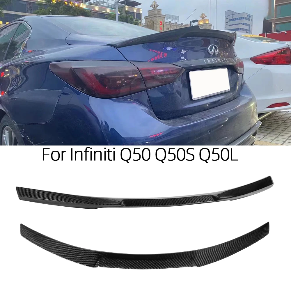 For Infiniti Q50 Q50S Q50L M4 Style Carbon fiber Rear Spoiler Trunk ...