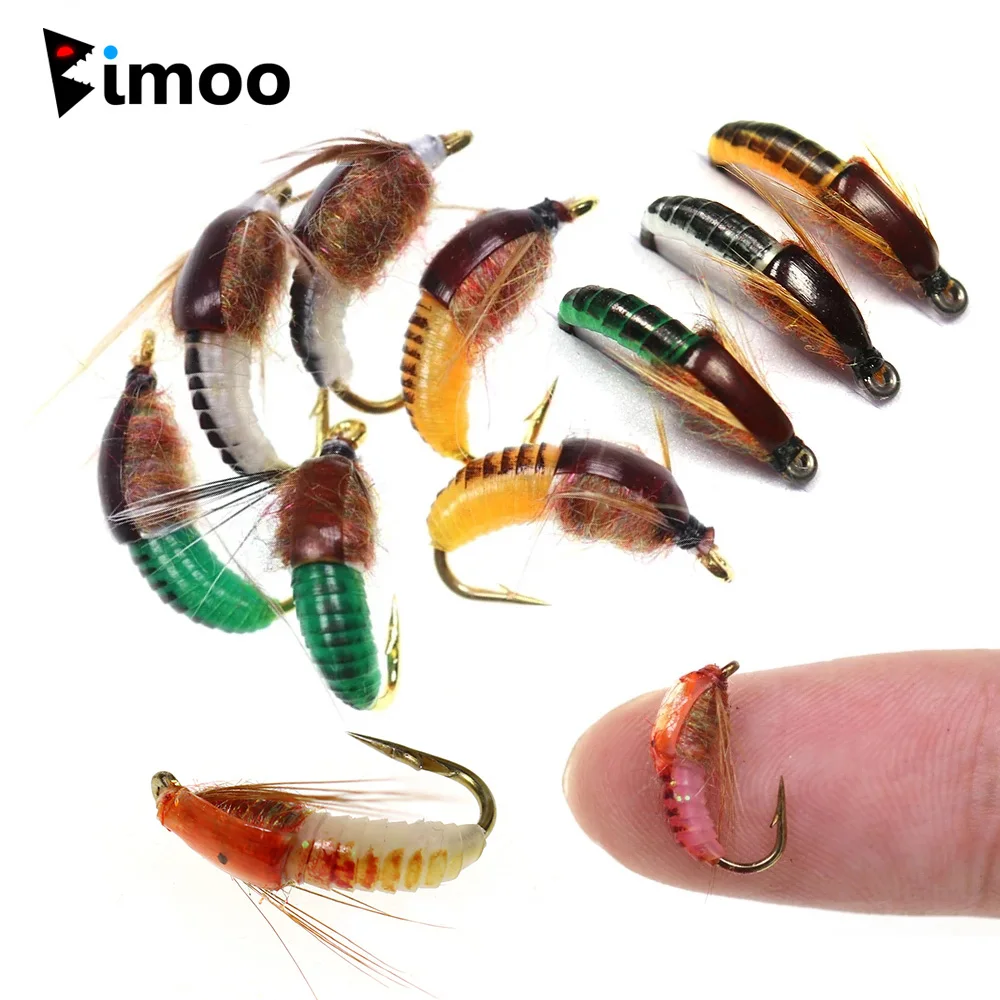 Bimoo-6PCS-8-10-12-14-Realistic-Nymph-Scud-Fly-for-Trout-Fishing-Nymph ...