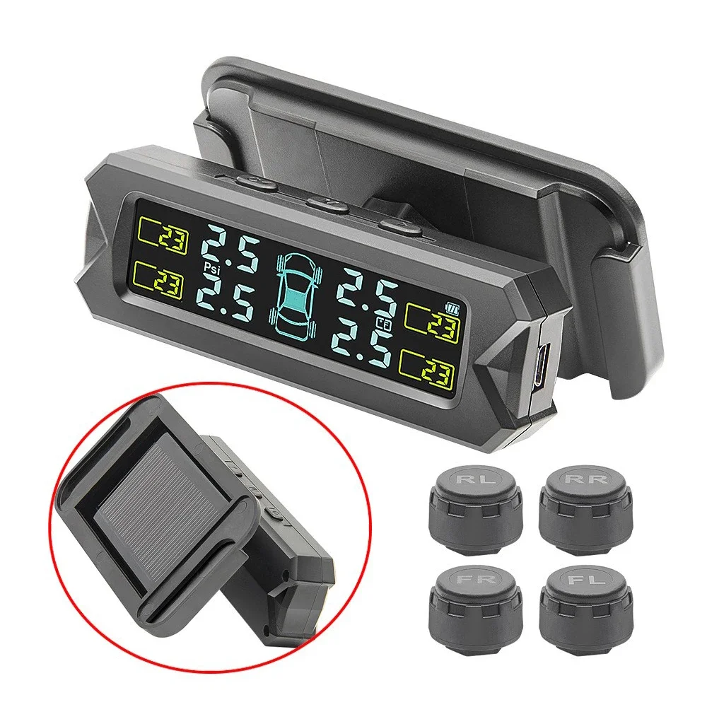 External-TPMS-Solar-Power-TPMS-Car-Tire-Pressure-Alarm-Monitor-Auto ...