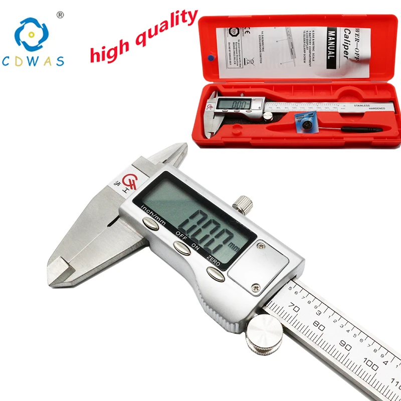 Digital Display Stainless Steel Calipers 0-150mm 1/64 Fraction/mm/inch ...